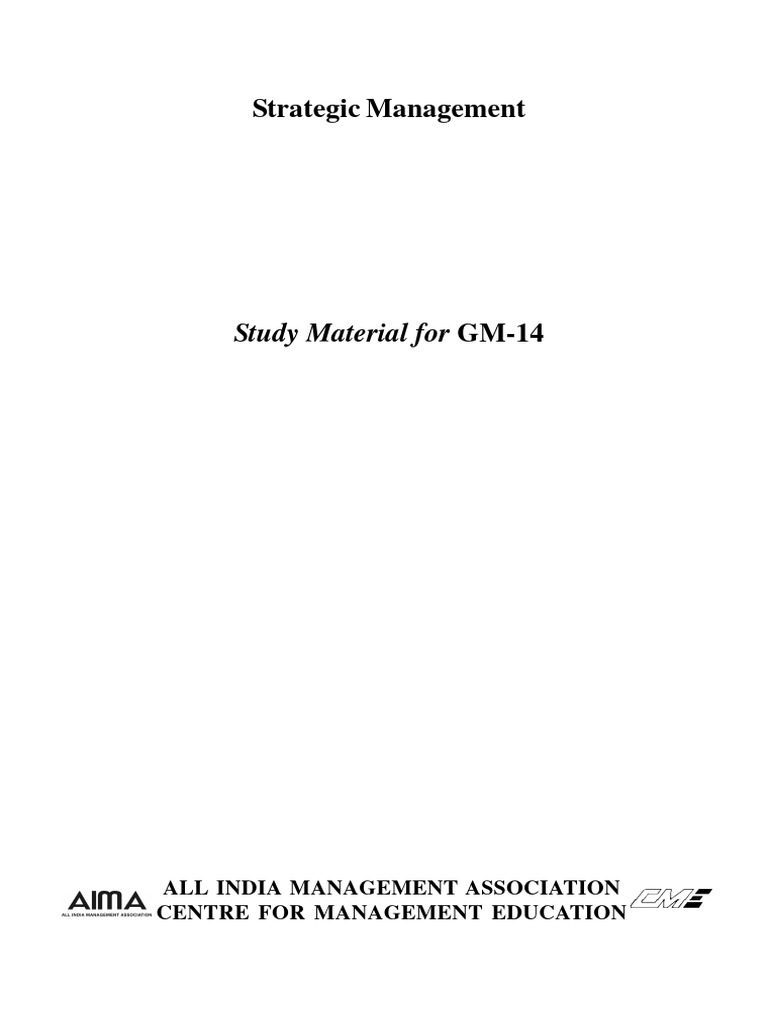 GM14 Strategic Management | PDF | Strategic Management | Competitive ...