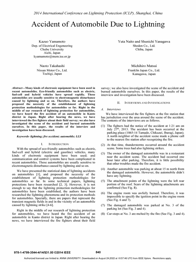 Accident of Automobile Due To Lightning | PDF | Lightning | Car