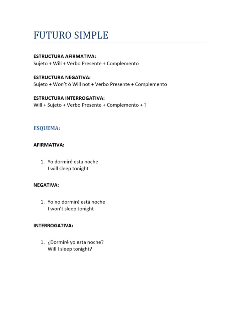 Futuro Simple | PDF
