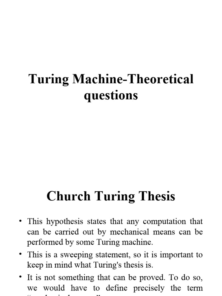 Turing Machine-Theoretical Question | PDF | Algorithms | Mathematical Logic