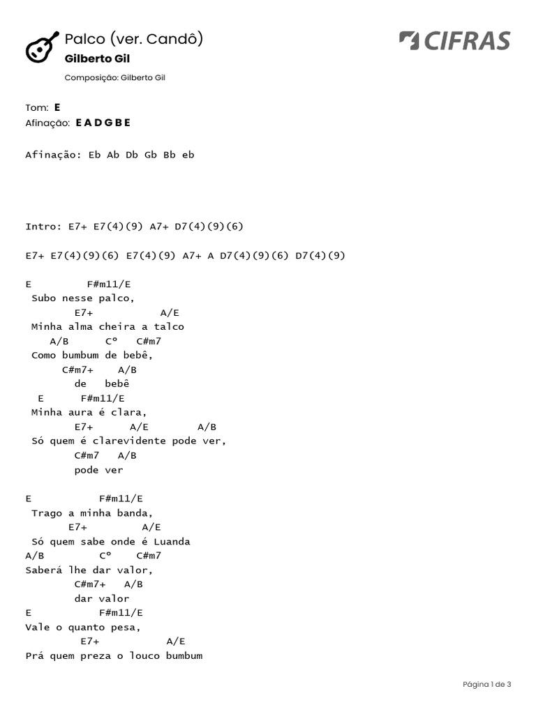 Impressão de Palco (Ver. Candô) - Gilberto Gil | PDF