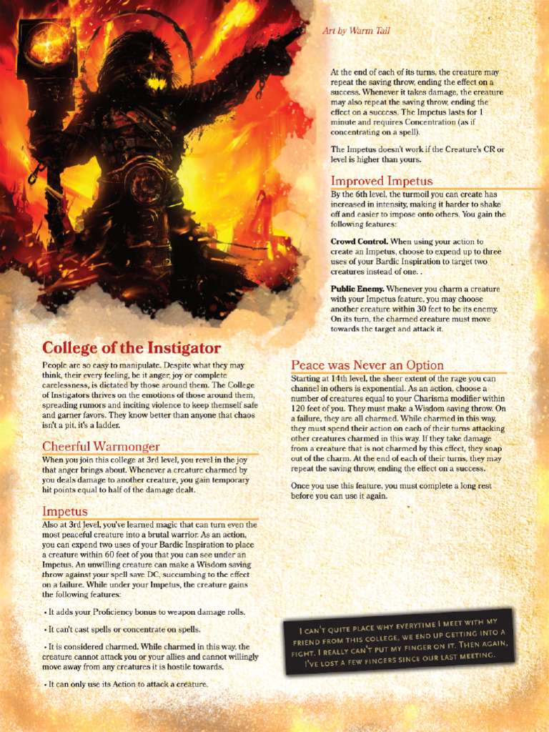 College of Instigation | PDF