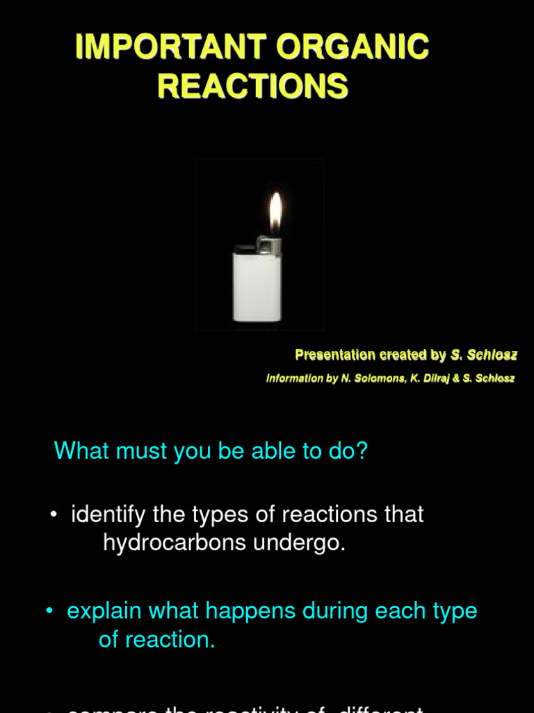Grade 12 Organic Reactions Overview | PDF | Alkene | Chlorine