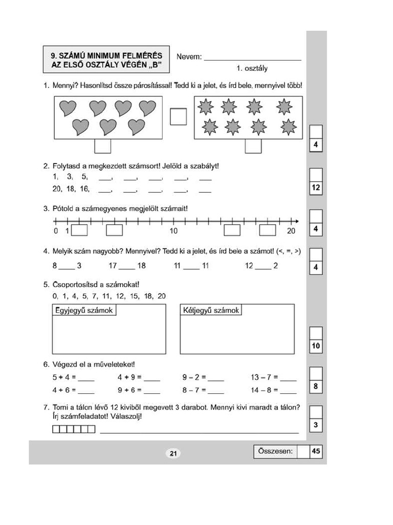 Minimum Matek 1.o B | PDF