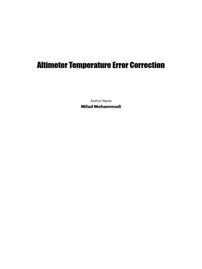 Altimeter Temperature Error Correction | PDF | Atmospheric Pressure ...
