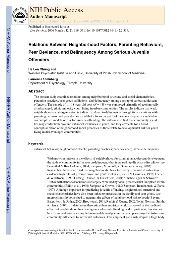 Paper 1 | PDF | Juvenile Delinquency | Deviance (Sociology)
