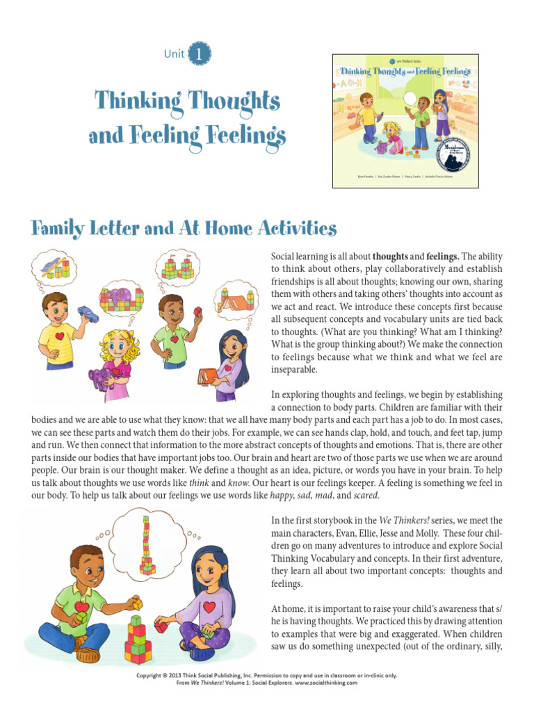 Thinking Thoughts Feeling Feelings 1 | PDF | Thought | Feeling