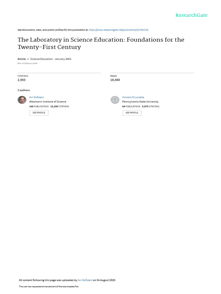REF - 12 - The Laboratory in Science Education Foundations For The ...