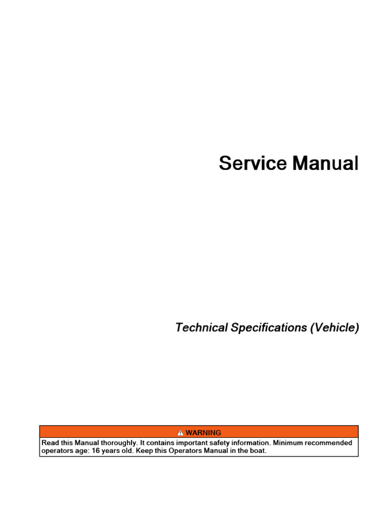 Service Manual Technical Specifications Vehicle Except Spark | PDF ...