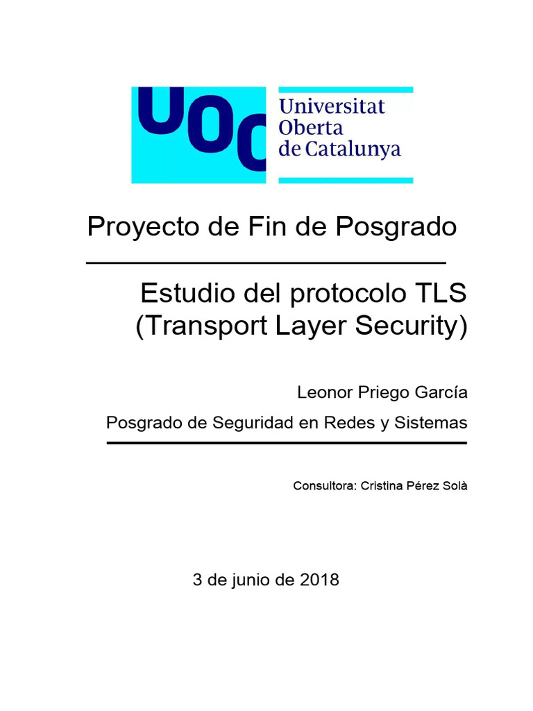 Estudio Del Protocolo Tls | PDF | Transport Layer Security | Clave ...