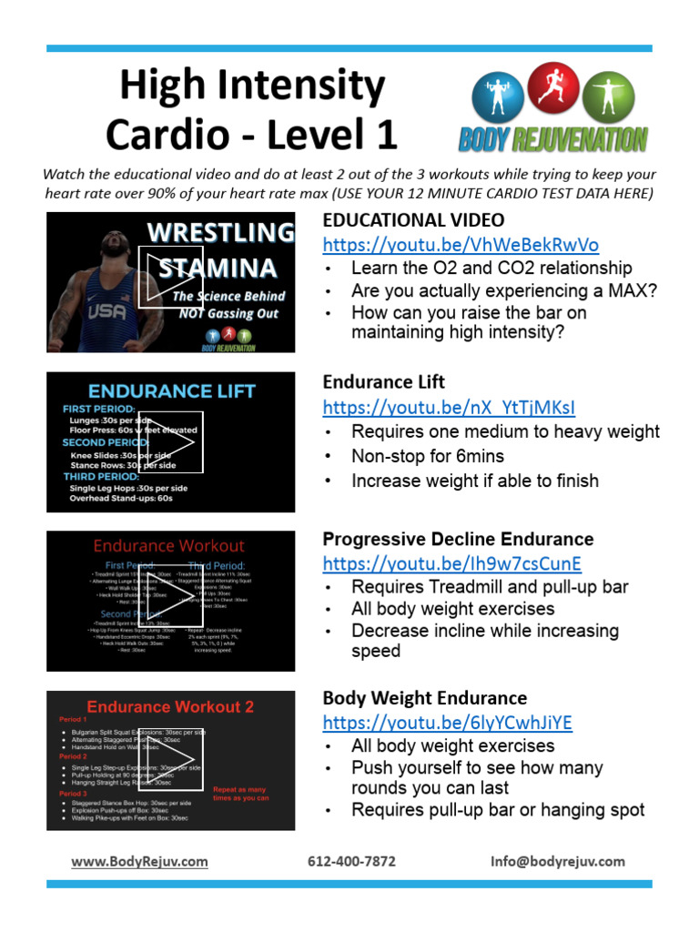High Intensity Cardio - Level 1 | PDF
