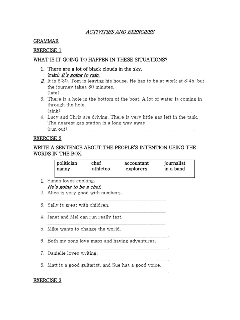 ACTIVITIES AND EXERCISES | PDF