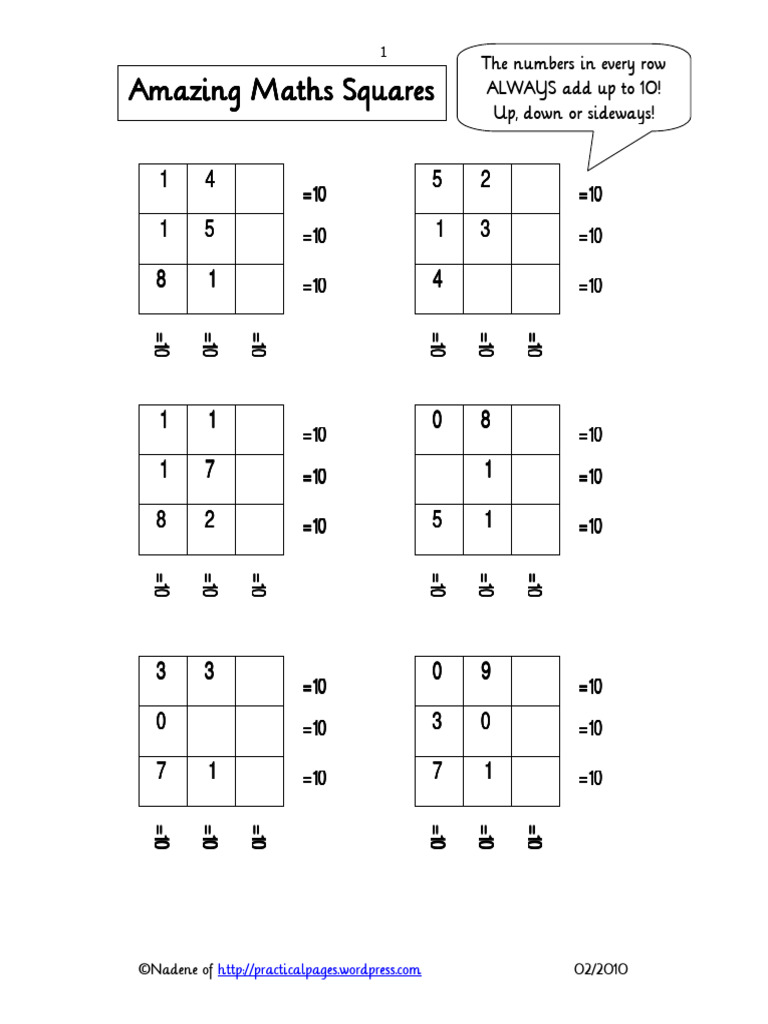 Maths Amazing Squares | PDF