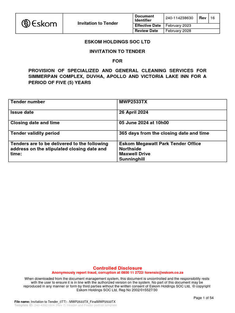 Invitation To Tender - (ITT) | PDF | Procurement