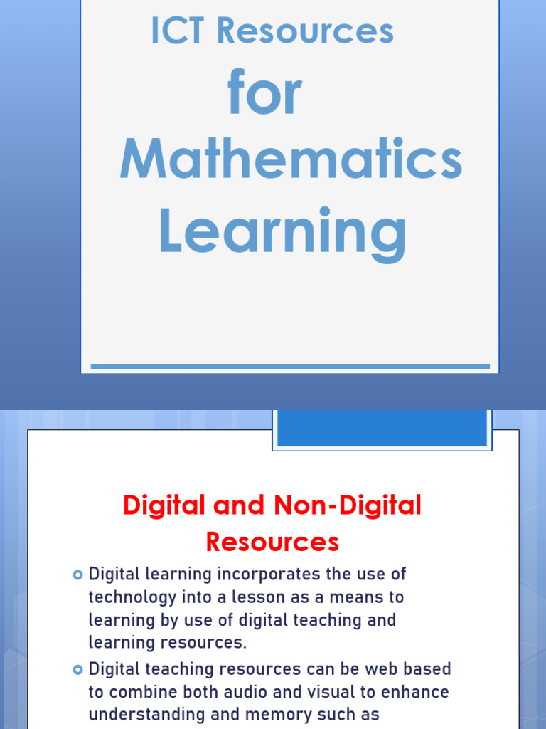 ICT Resources For Mathematics Learning | PDF