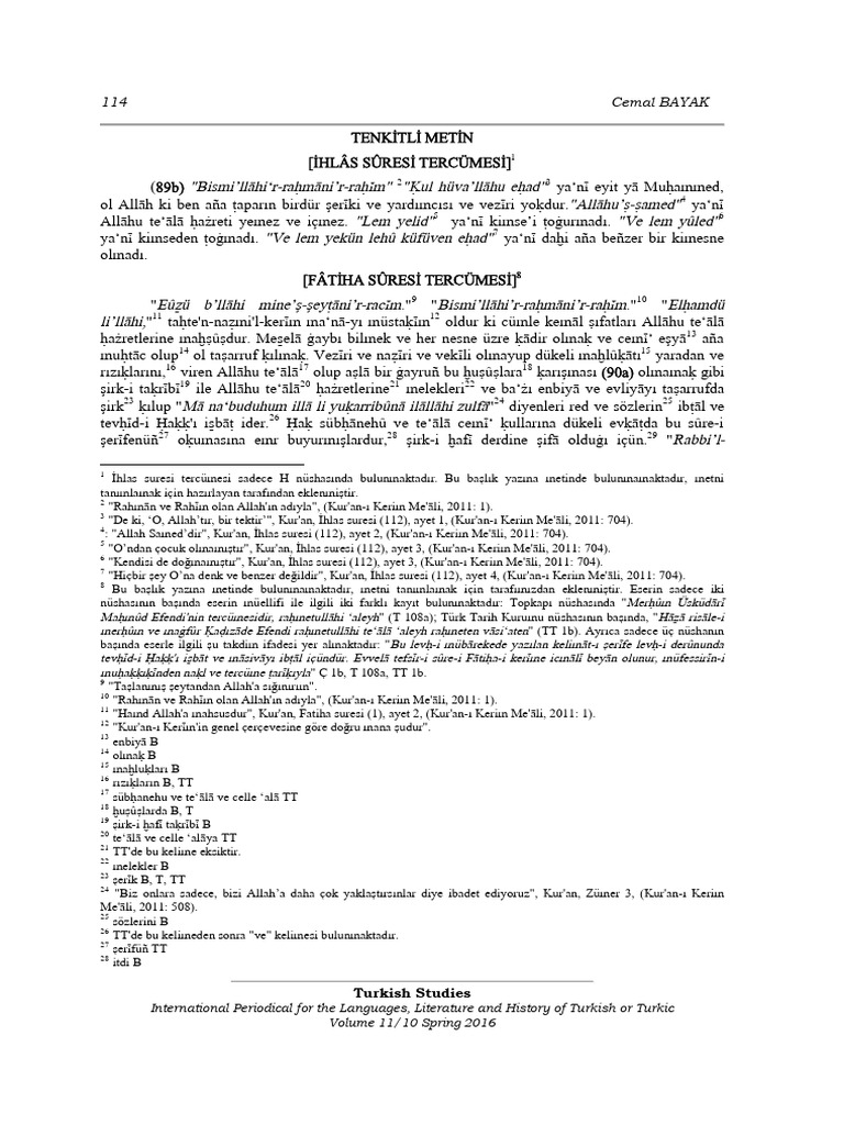 A.M.Hüdayi Fatiha - Ve - Ihlas | PDF A.M.Hüdayi Fatiha - Ve - Ihlas | PDF
