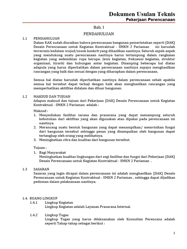 Ustek Perencanaan Kontraktual Ruang Kelas | PDF | Seni