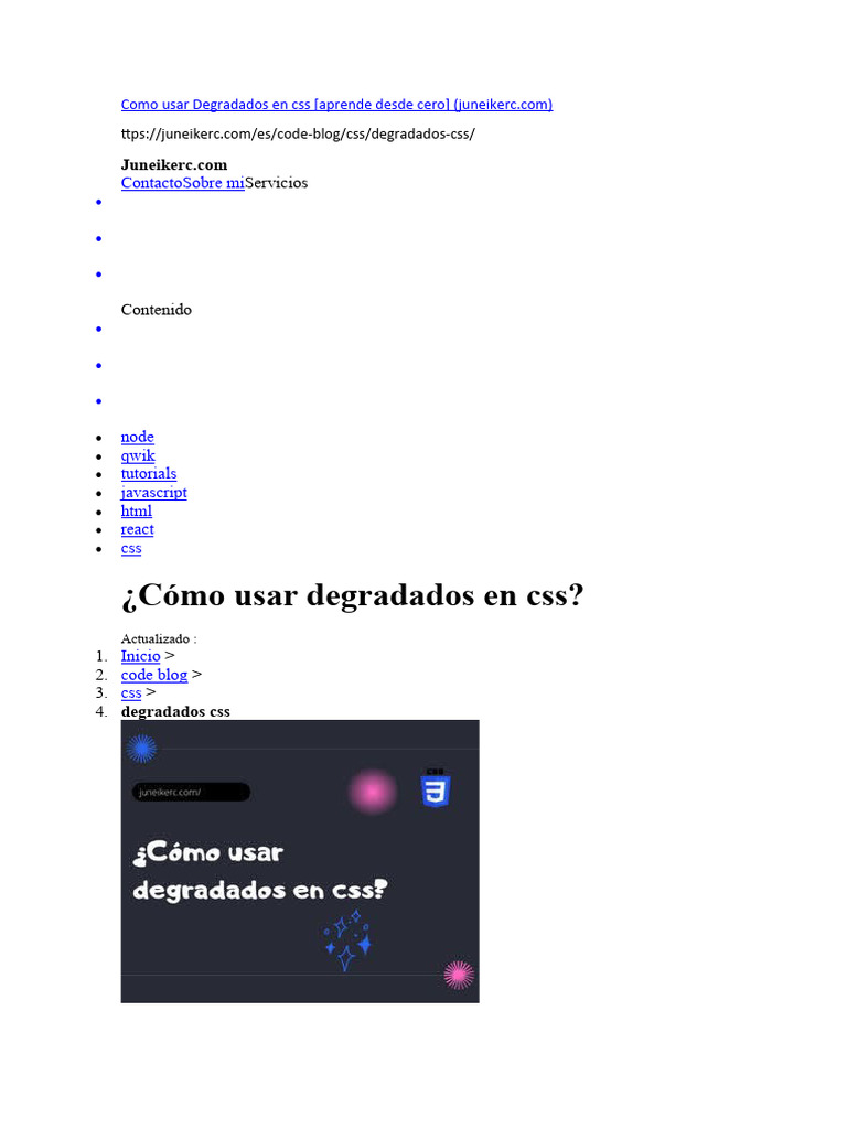 Como Usar Degradados en Css | PDF | Color | Informática