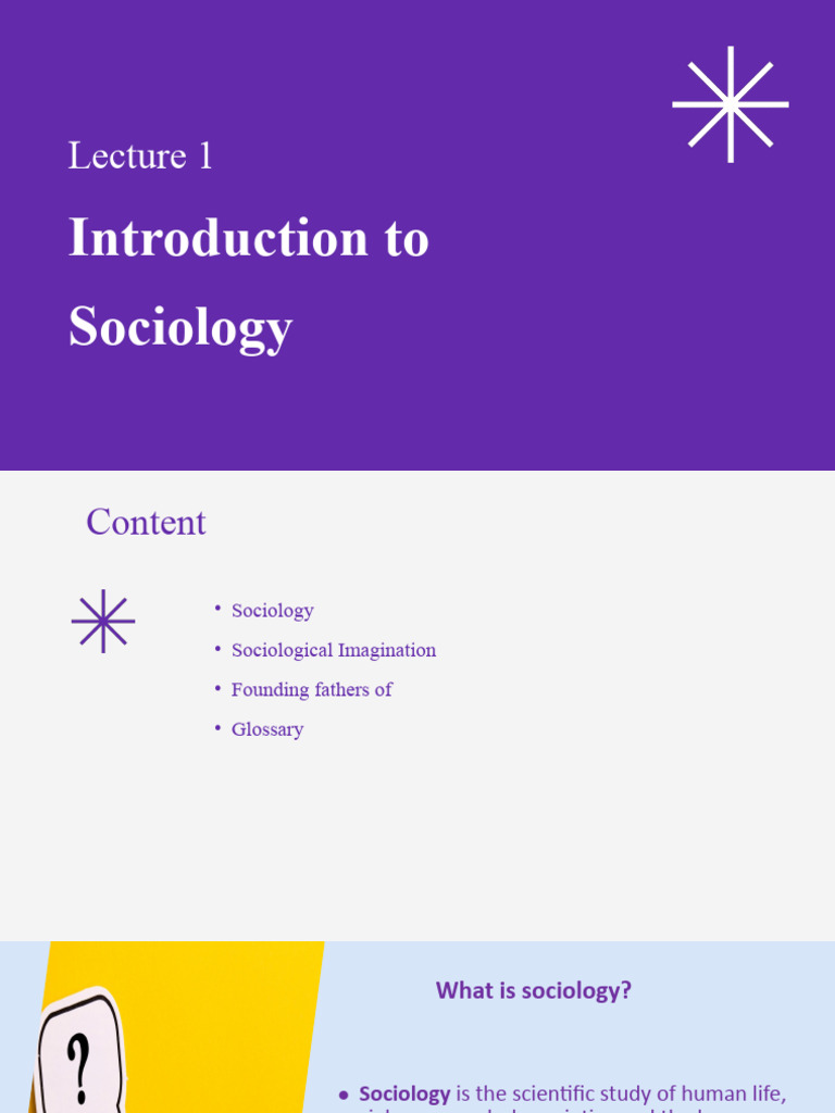 Sociology - Lecture 1 Presentation | PDF | Sociology | Society
