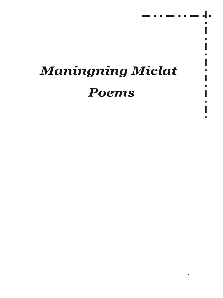 Maningning Miclat Poems | PDF | Art | Religion & Spirituality
