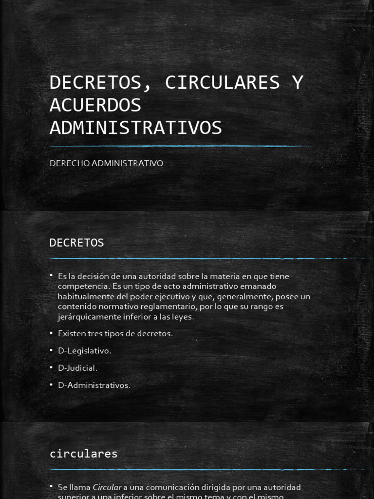341839898-Decretos-Circulares-y-Acuerdos-Administrativos | PDF