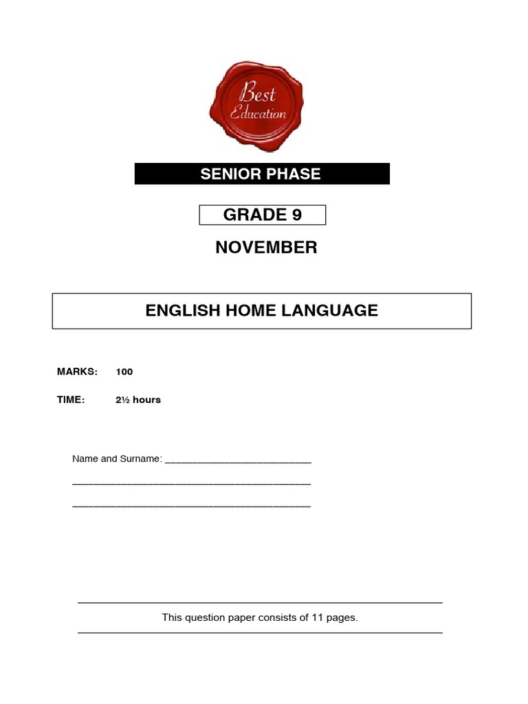 Grade 9 Eastern Cape Arts & Culture Memo | PDF | Proofreading | English Language