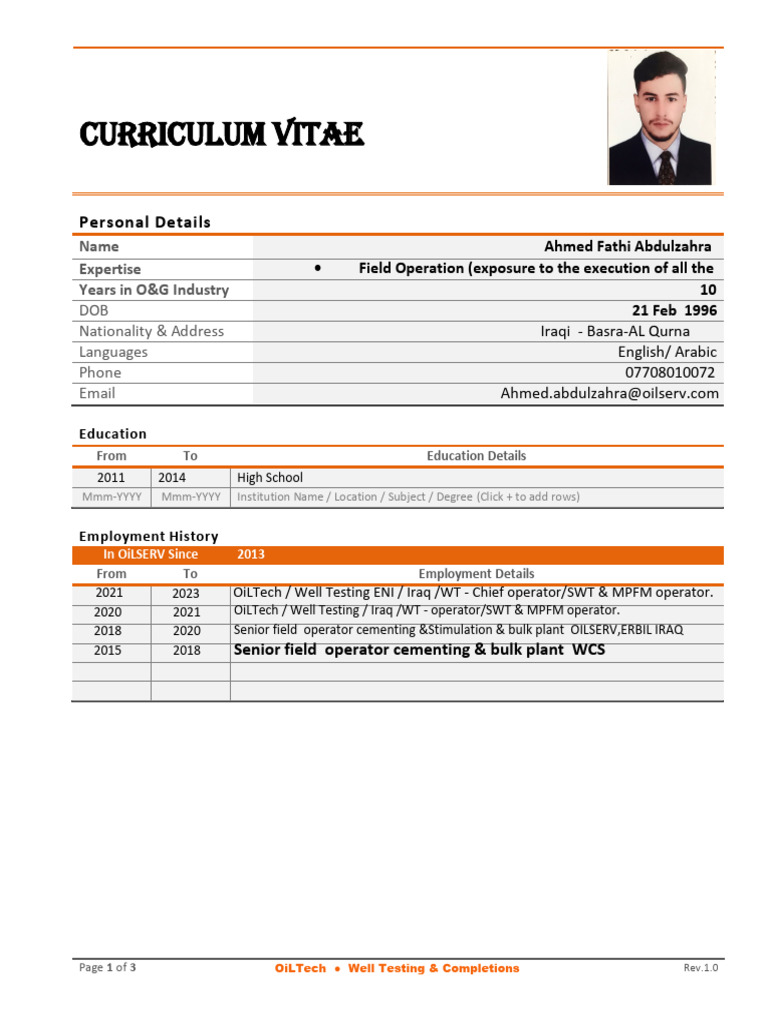 Ahmed Fathi CV 07-03-2023 | PDF | Safety | Occupational Safety And Health