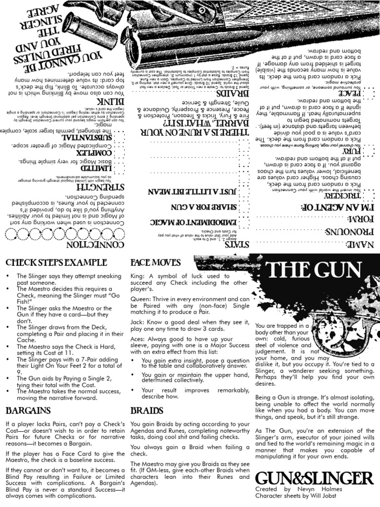 THE GUN Character & Reference Sheets - Trifold | PDF
