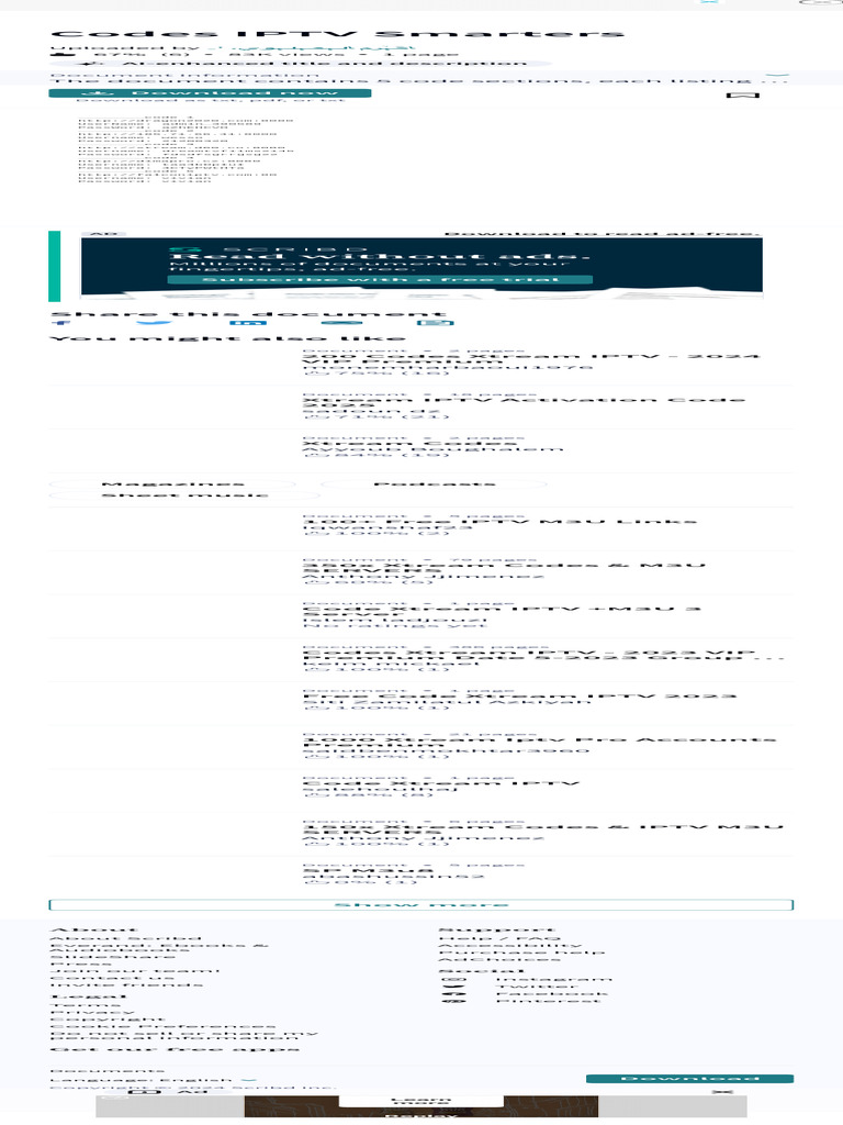 Codes IP | PDF | Scribd | Streaming Media