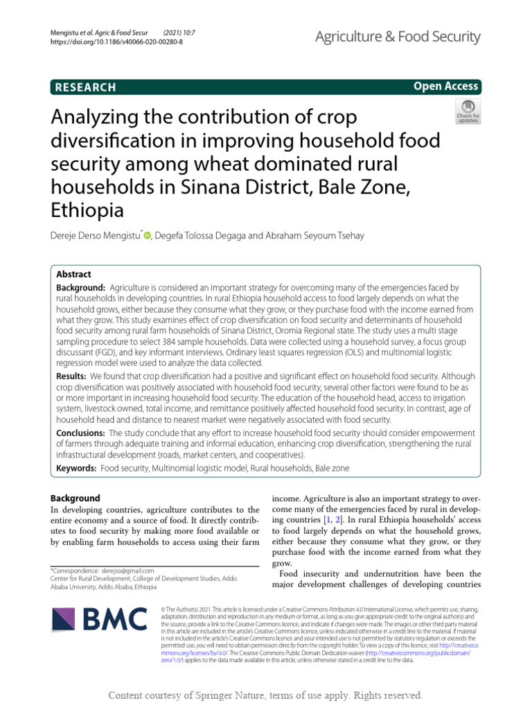 Analyzing The Contribution of Crop Diversification | PDF | Food ... Analyzing The Contribution of Crop Diversification | PDF | Food ...
