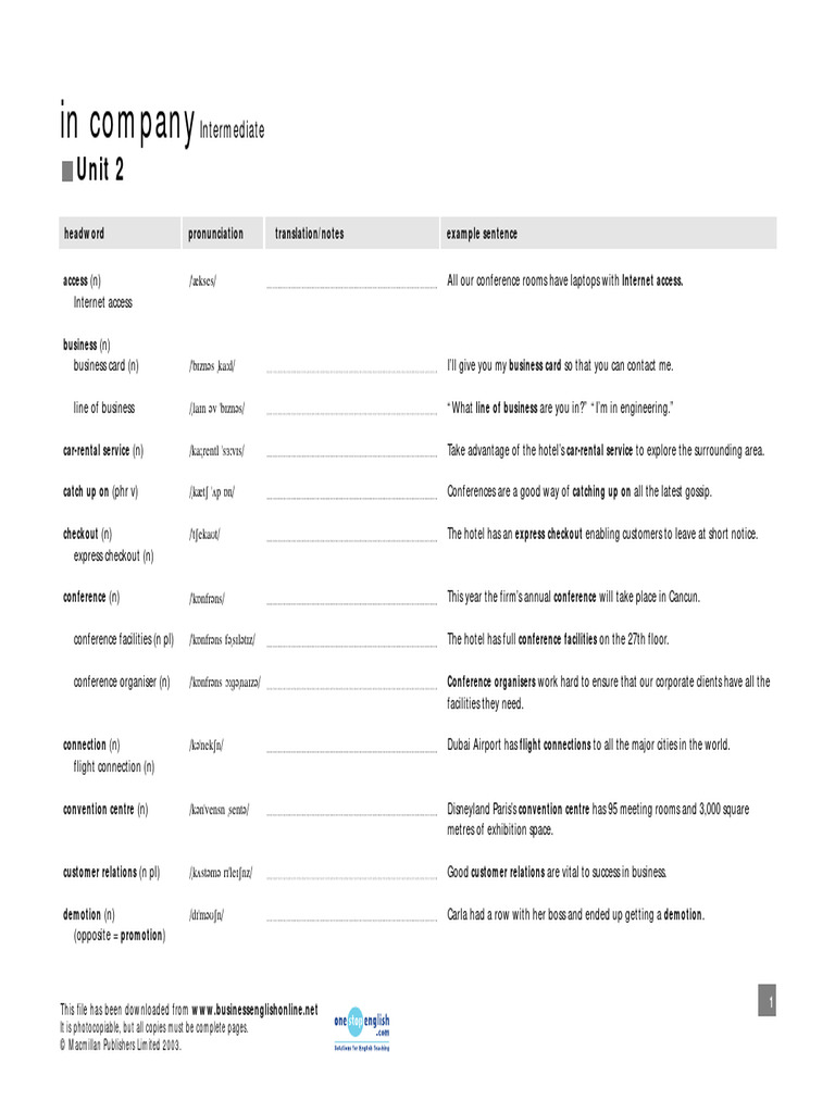 Intermediate 02 S | PDF | Business
