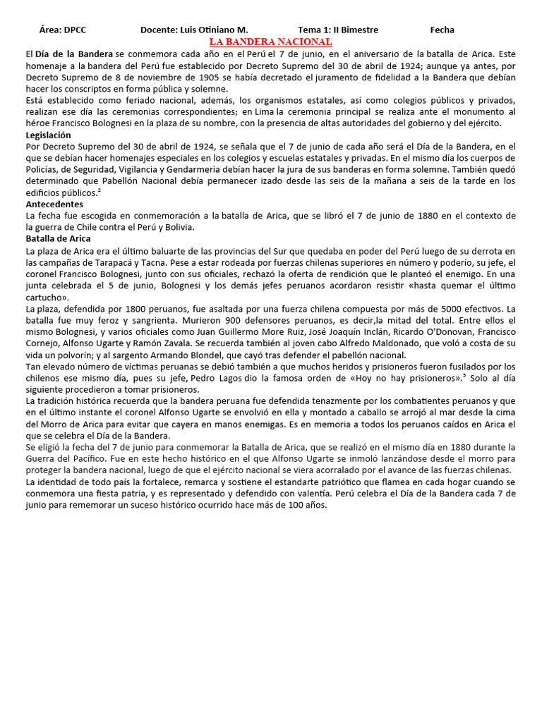 Tema 1 Bandera Nacional Dpcc | PDF | Operaciones militares | Conflictos del segundo milenio