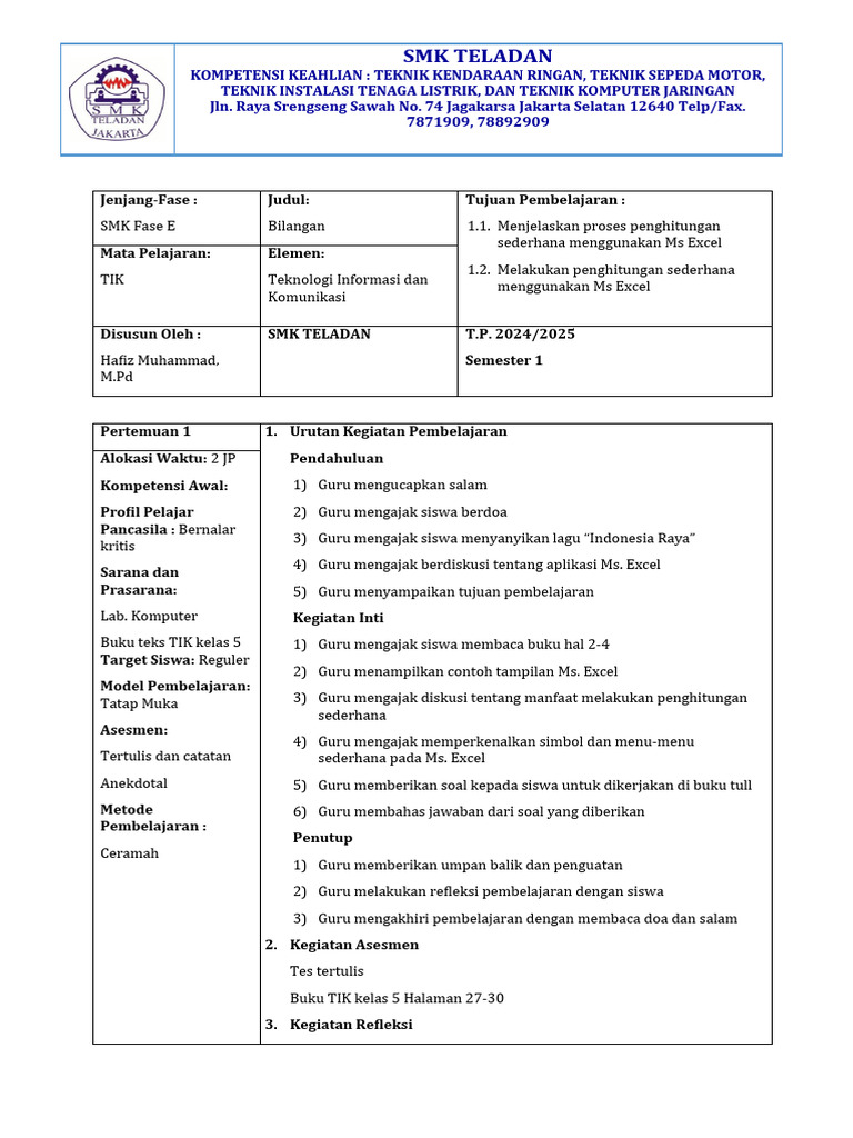 Contoh FORMAT MODUL | PDF
