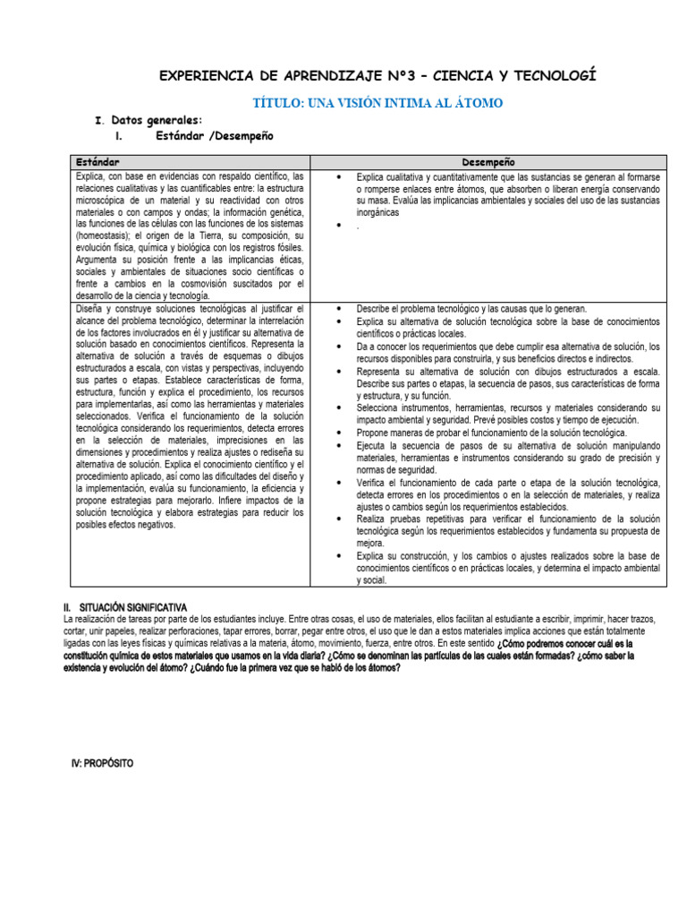 Seccin de Aprendizaje Conociendo El Atomo | PDF | Importar | Química