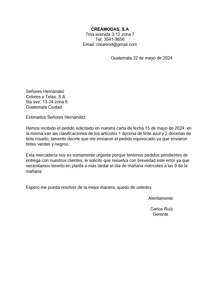 cartas comerciales estilo bloque | PDF