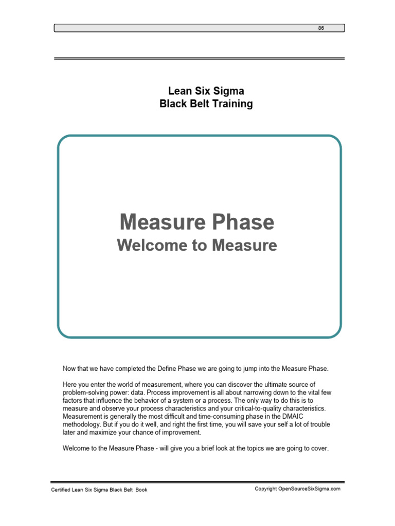 Lean Six Sigma Measure Phase | PDF | Brainstorming | Six Sigma