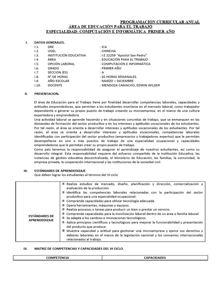 Computación e Informática 1° Año | PDF | Hardware de la computadora | Periférico