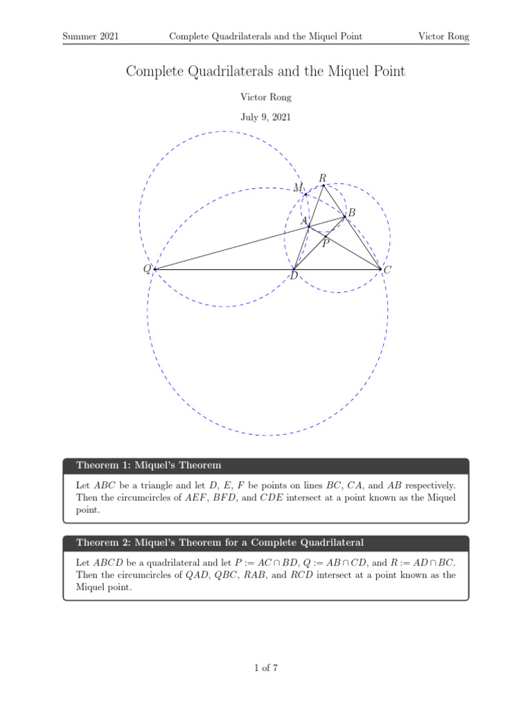 miquel-summer2021 | Download Free PDF | Classical Geometry | Geometry