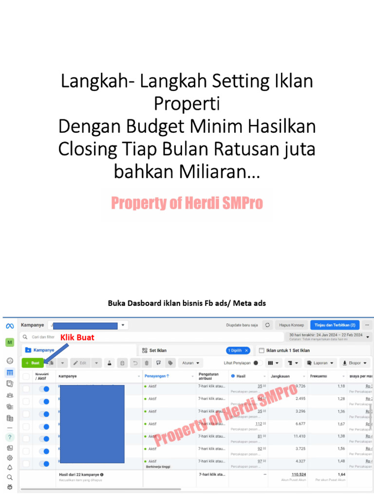 E-BOOK Langkah - Langkah Setting Iklan Properti | PDF