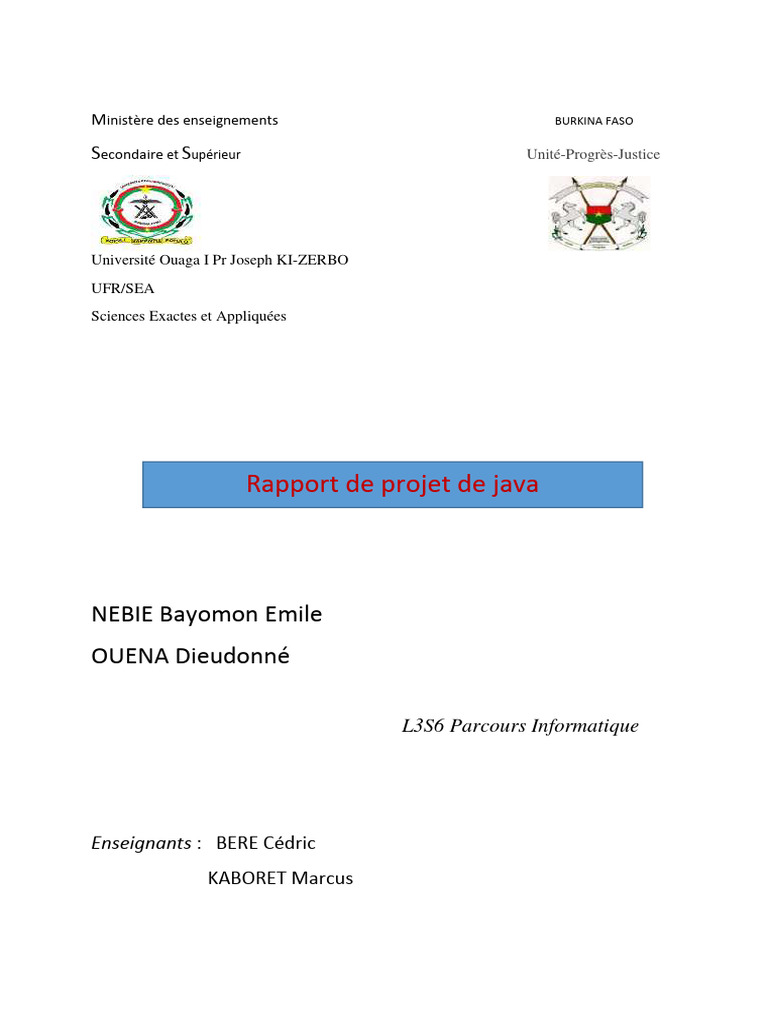 Rapport | PDF | Java (Langage de programmation) | Programmation ...