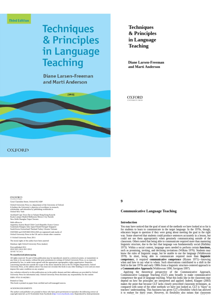 Larsen-Freeman, D., Anderson, M. (2013) - Techniques and Principles in ...