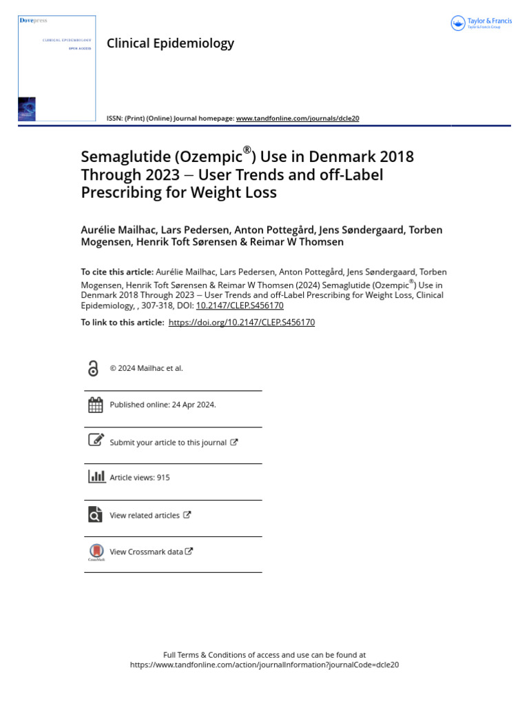Semaglutide Ozempic Use in Denmark 2018 Through 2023 User Trends and ...