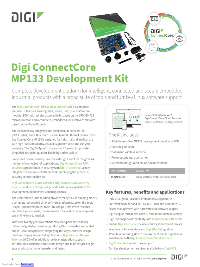 Digi Connectcore Mp133 Development Kit Ds | PDF | Embedded System ...