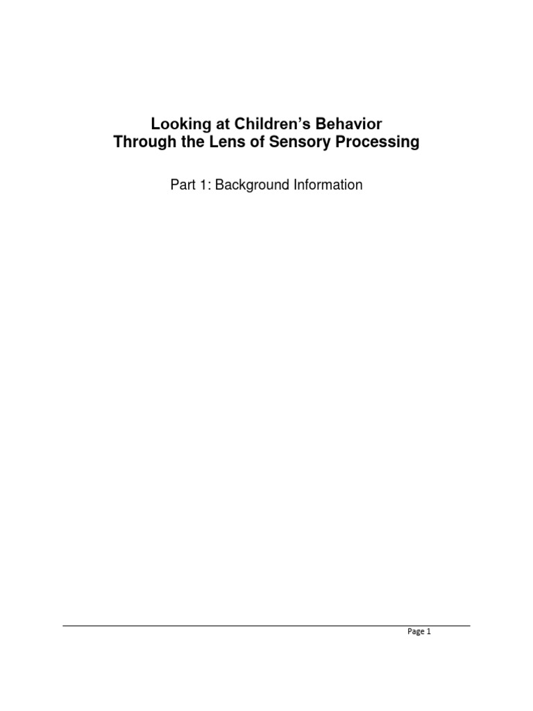 Sensory Functioning in Autism | PDF | Sensory Processing Disorder | Senses