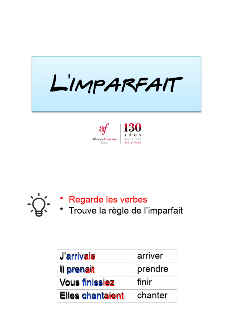Limparfait Formation Et Exercices Tendances | PDF | Typologie ...