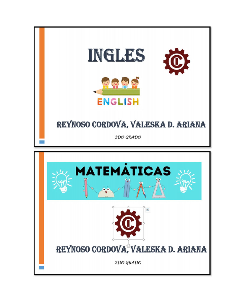 Portadas 2do Grado Valeska | PDF