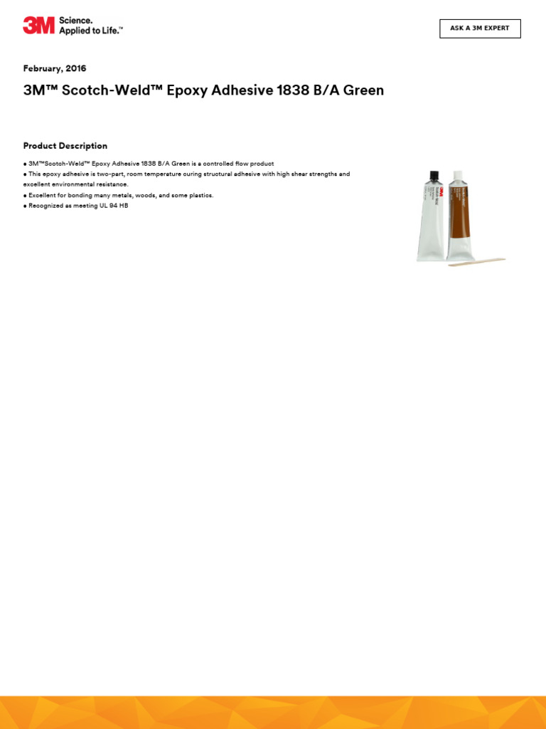 1838B (datasheet | PDF | Epoxy | Adhesive