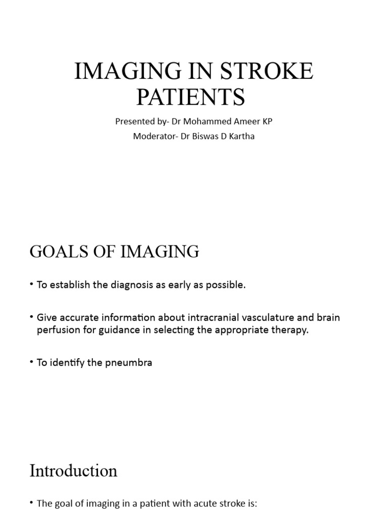 Imaging in Stroke Patients | PDF | Stroke | Ischemia
