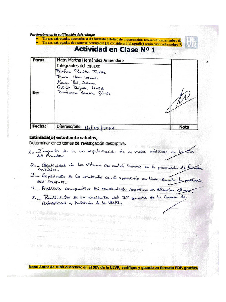 Act Clase 1 Grupal Metodología | PDF