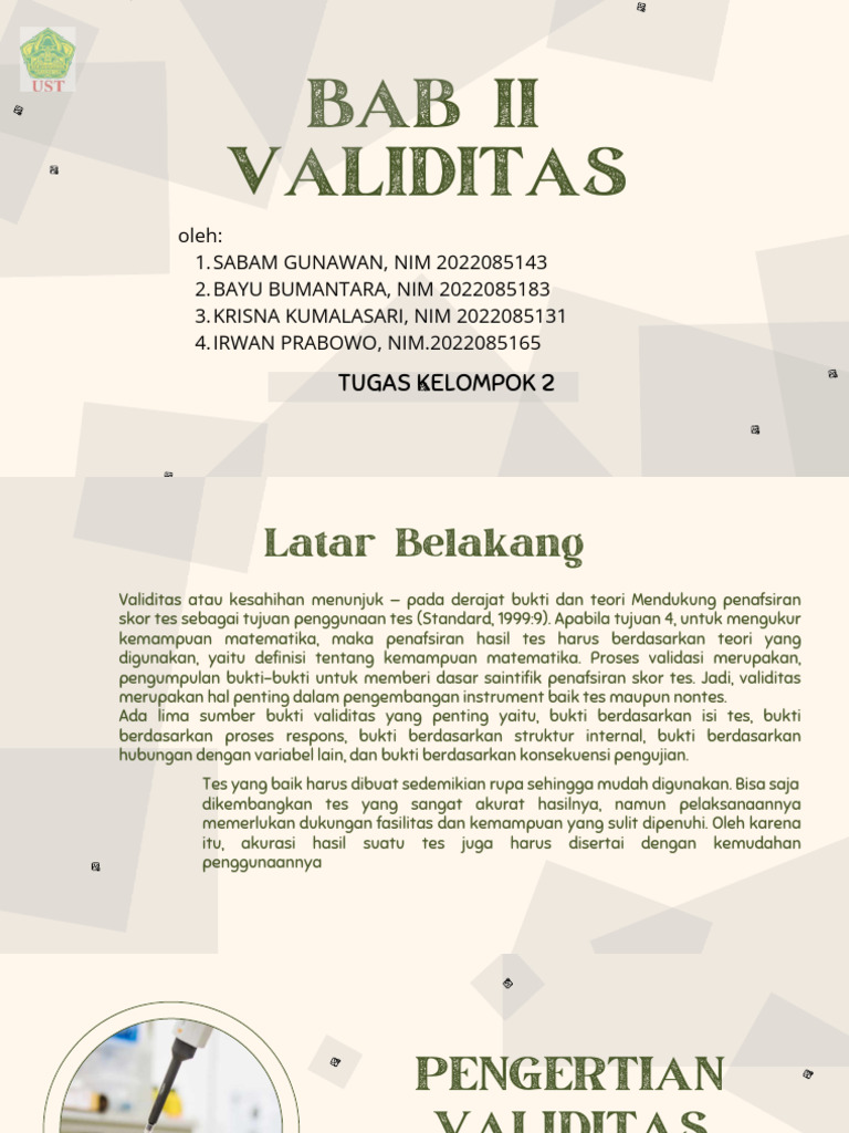 Irwan Prabowo - 2022085165 - 3d - Ringkasan Bab II Validitas | PDF